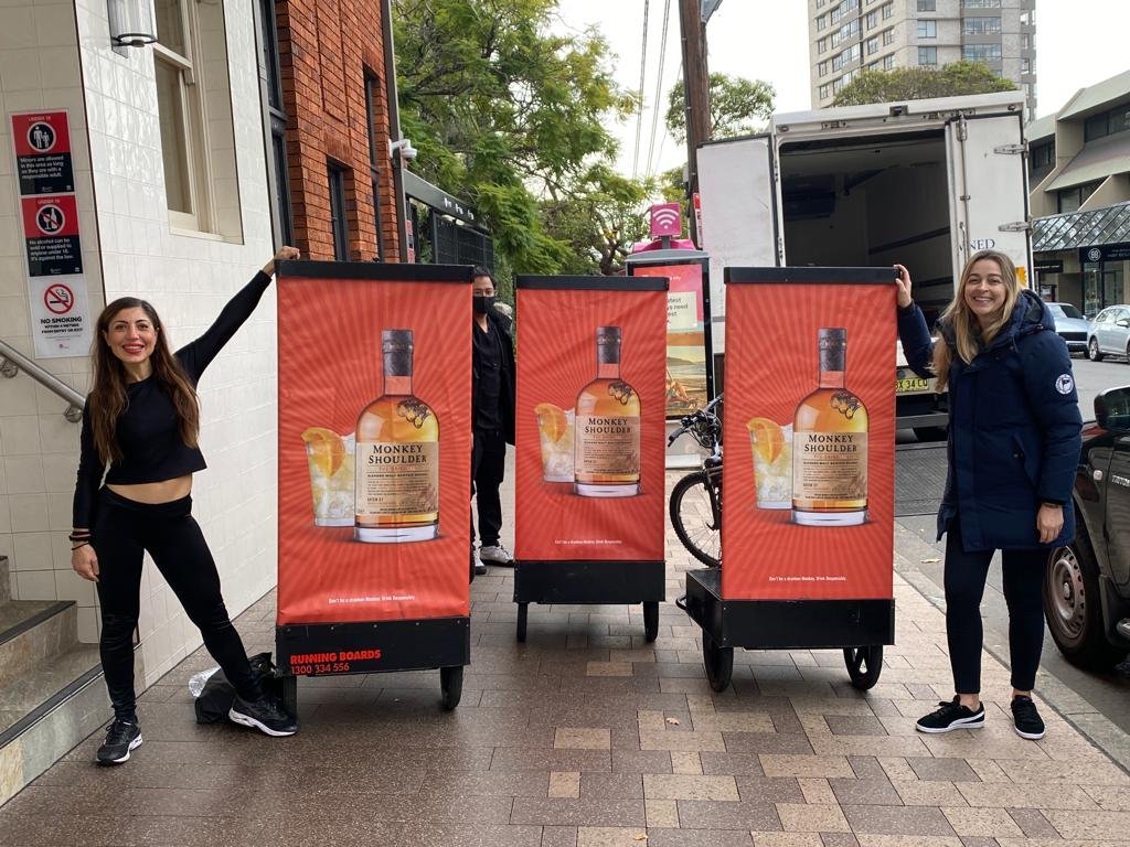 Monkey Shoulder uses Bike Boards to promote Whiskey range